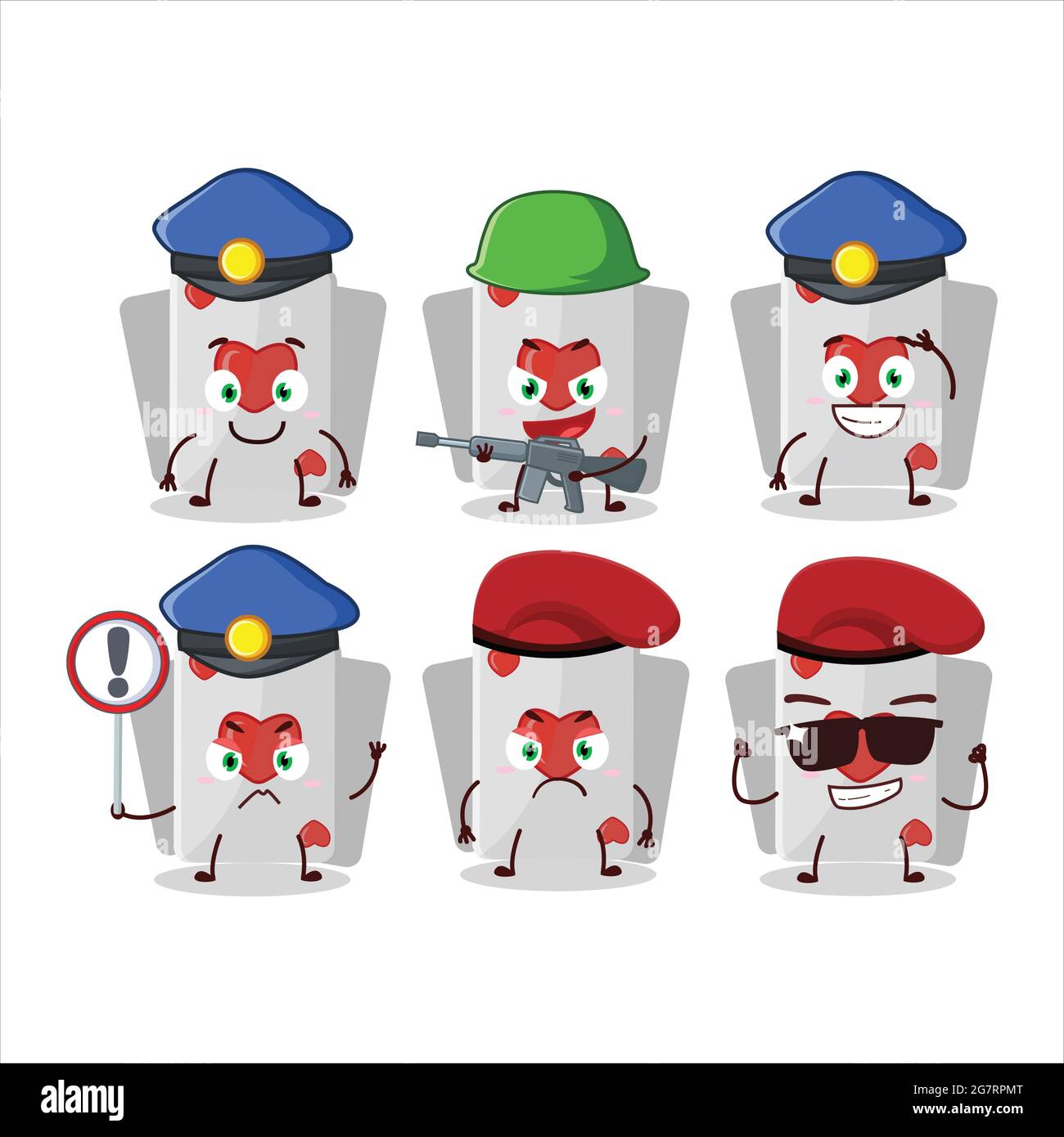 A dedicated Police officer of remi card love mascot design style ...