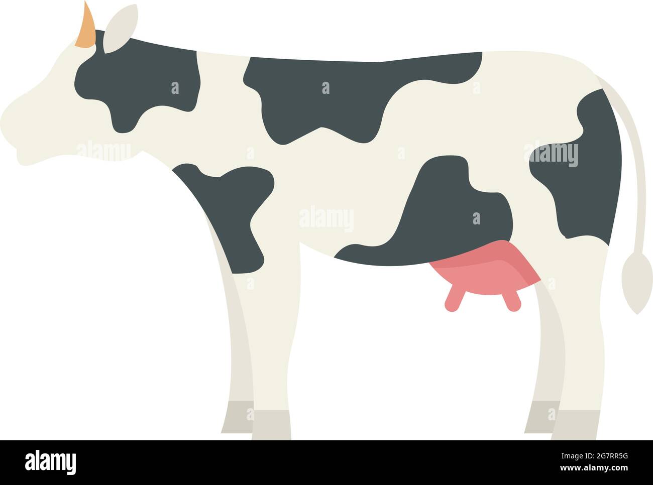 Diary cow icon. Flat illustration of diary cow vector icon isolated on ...