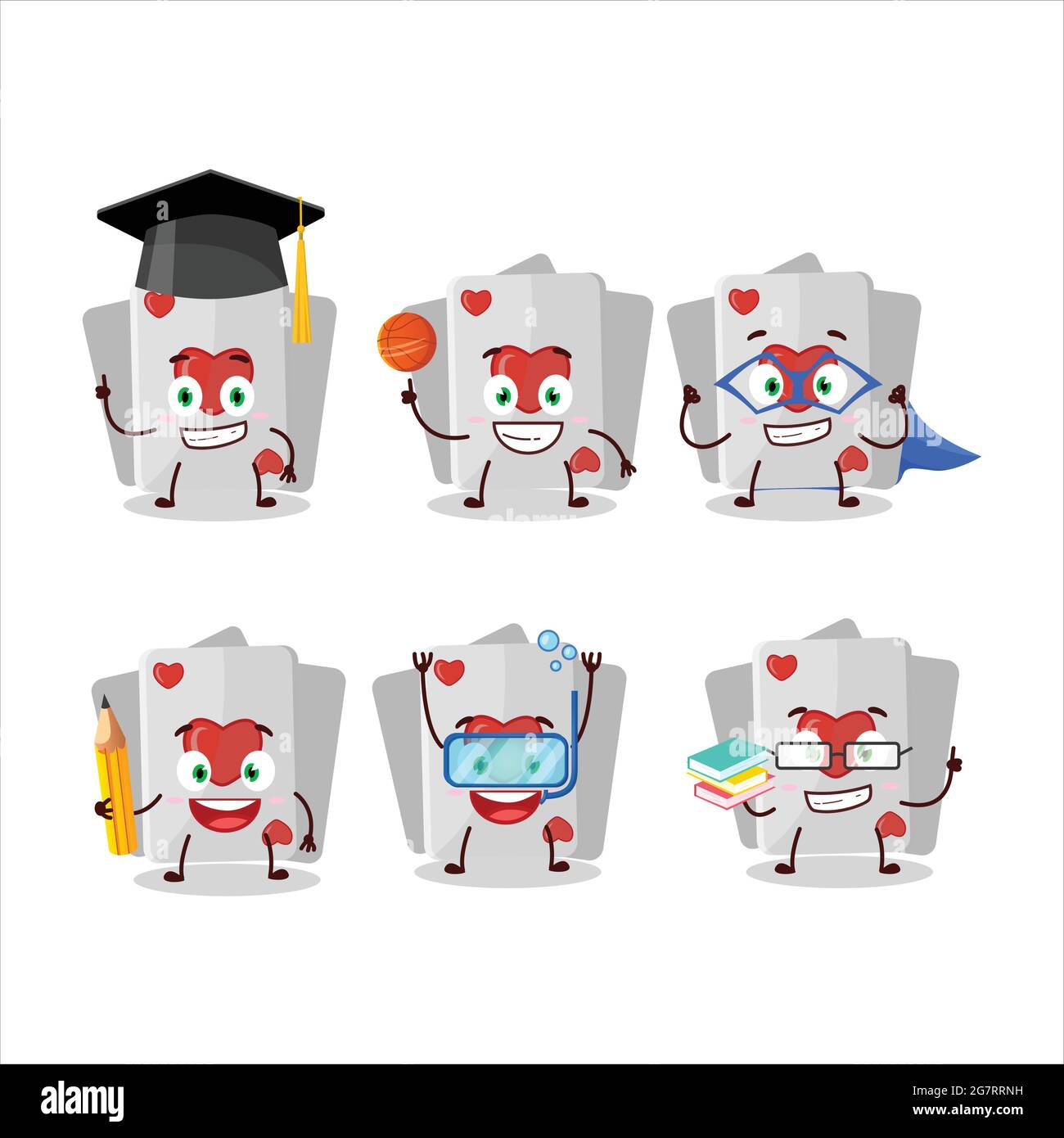 School student of remi card love cartoon character with various ...