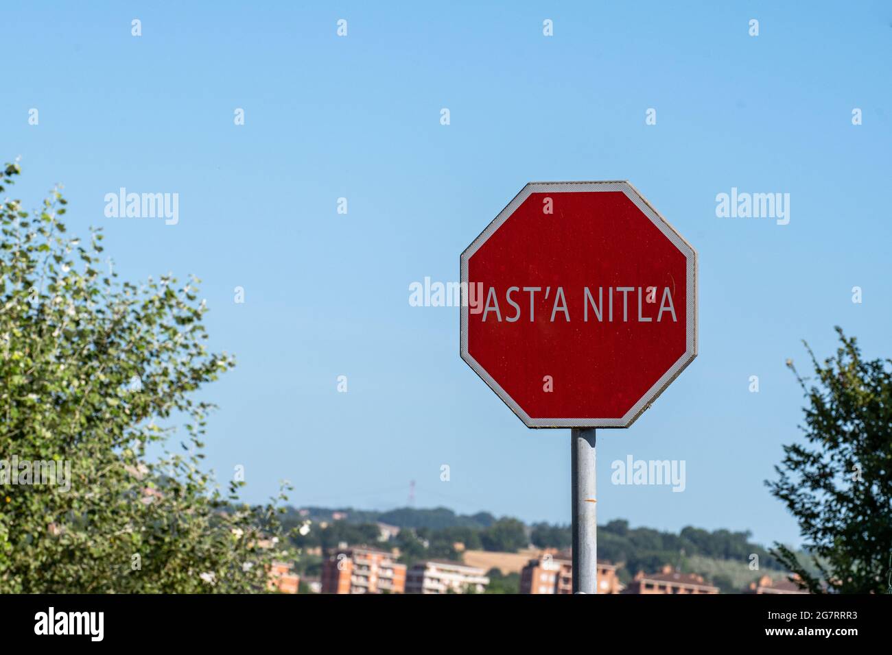 stop sign in Canadian placed at an intersection Stock Photo - Alamy