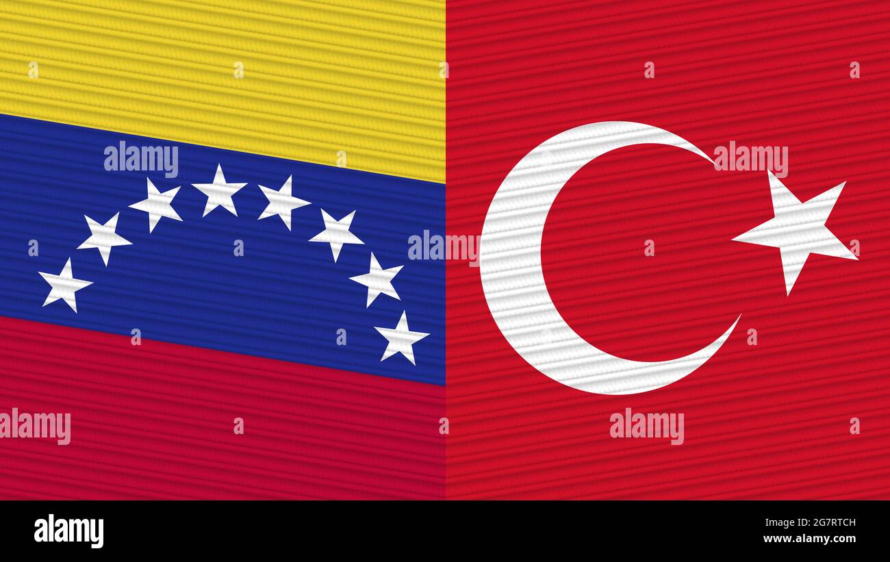 Turkey and Venezuela Two Half Flags Together Fabric Texture ...