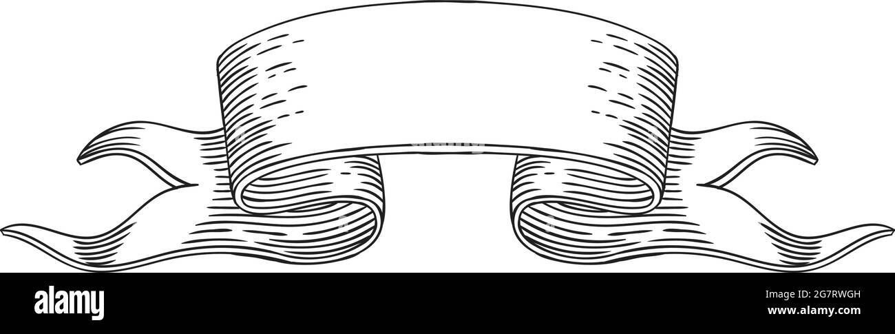 Vintage vector ribbons of different configurations in the technique of ...