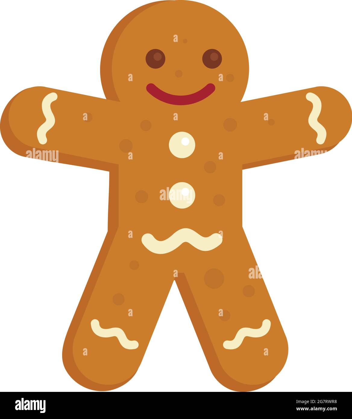 Gingerbread man icon. Flat illustration of gingerbread man vector icon ...