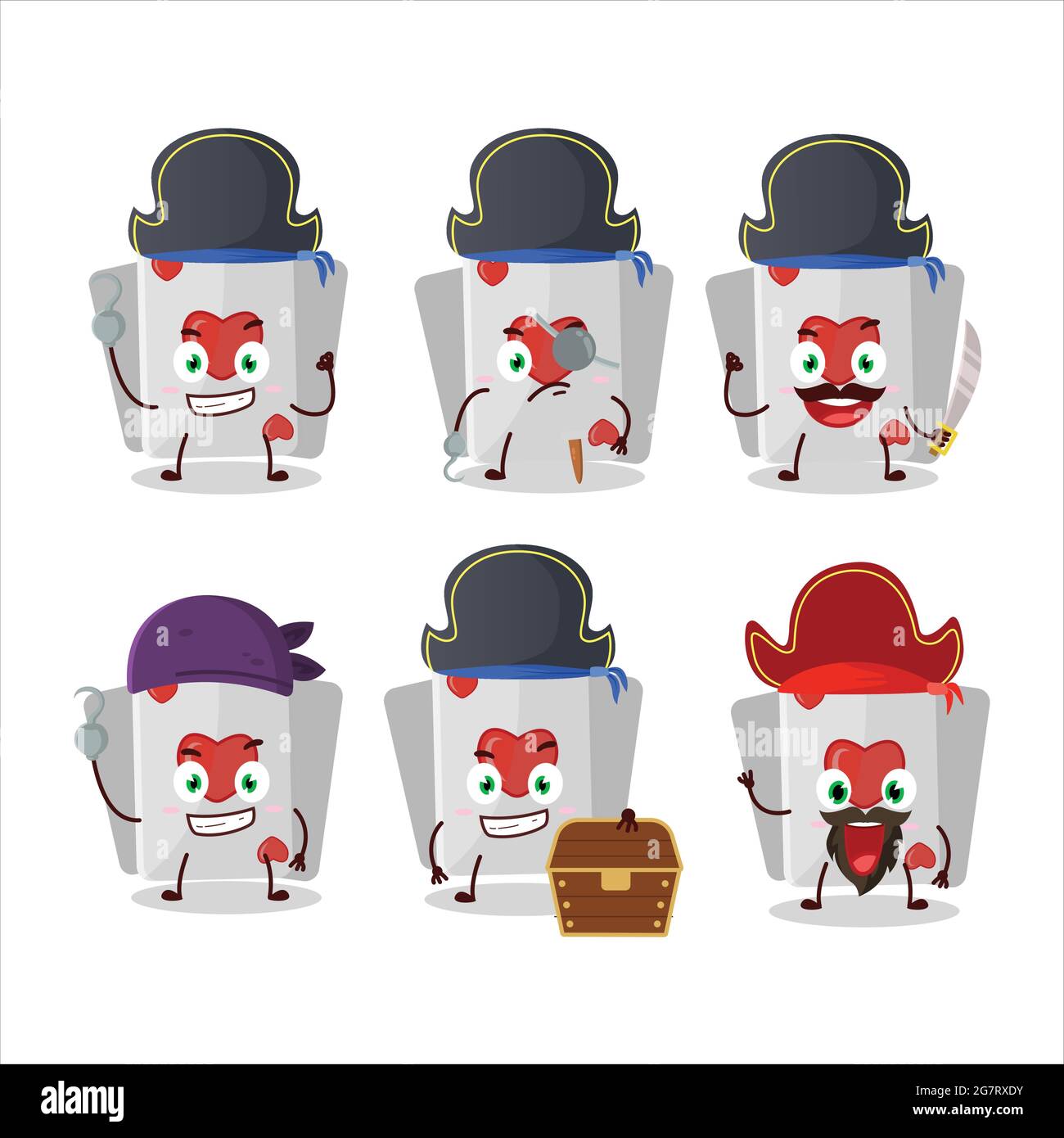 Cartoon character of remi card love with various pirates emoticons ...