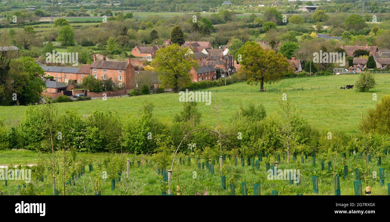 Barn buildings in a distant village Stock Photo - Alamy