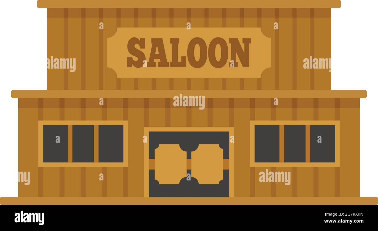 Western saloon icon. Flat illustration of western saloon vector icon ...