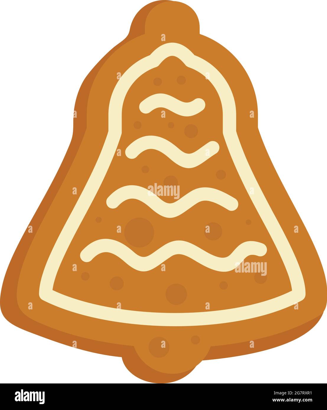 Gingerbread fir tree icon. Flat illustration of gingerbread fir tree ...