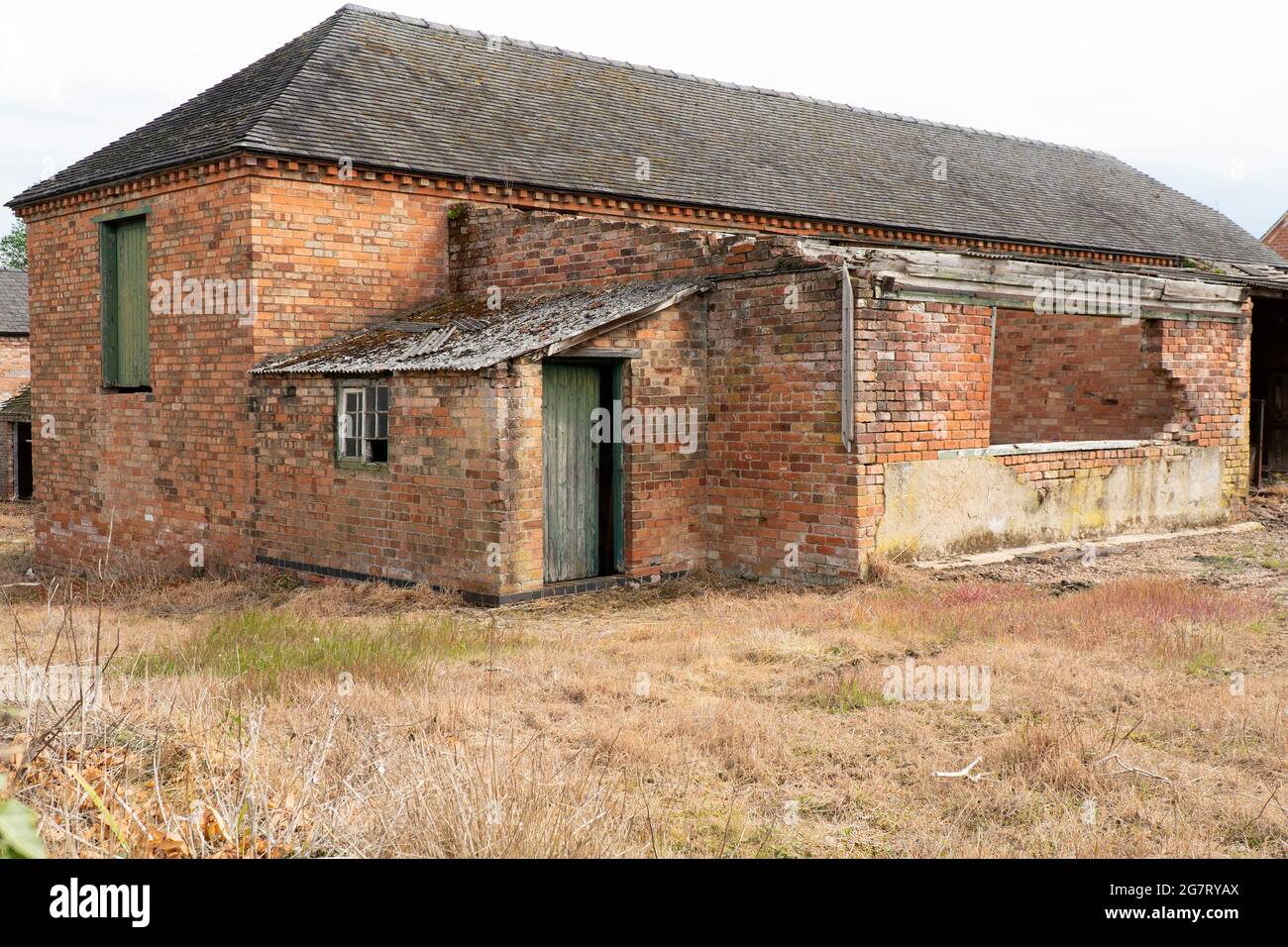Farm barn renovation project Stock Photo - Alamy