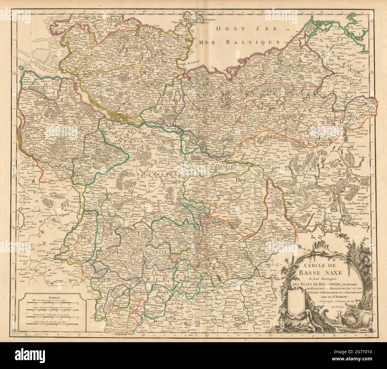 "Cercle de Basse Saxe" Niedersachsen Mecklenburg Holstein. VAUGONDY ...