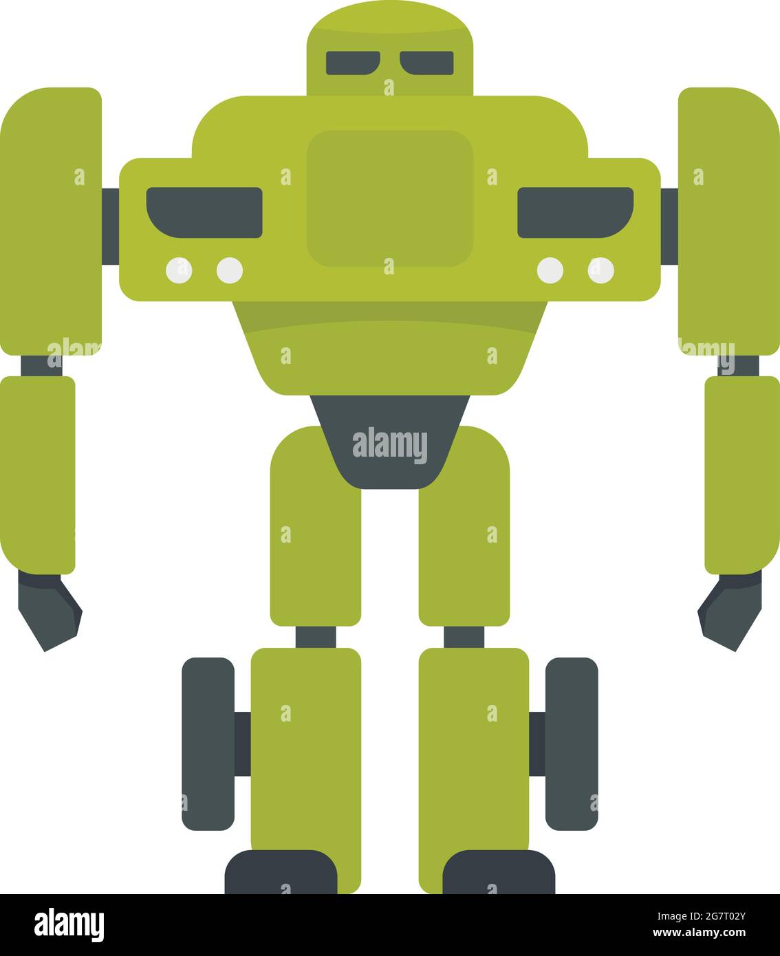 Super robot transformer icon. Flat illustration of super robot ...