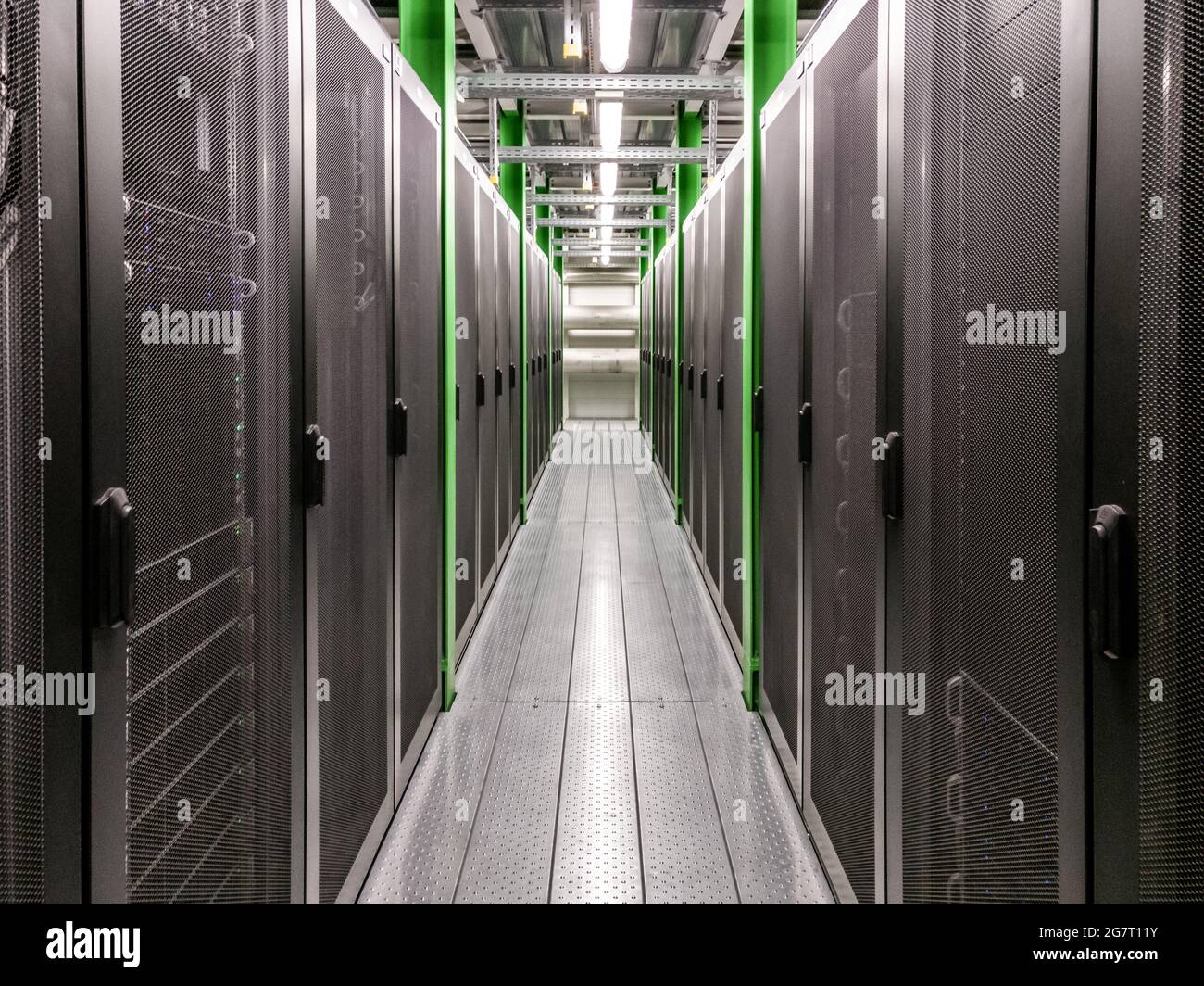 Corridor in server room data center Stock Photo - Alamy