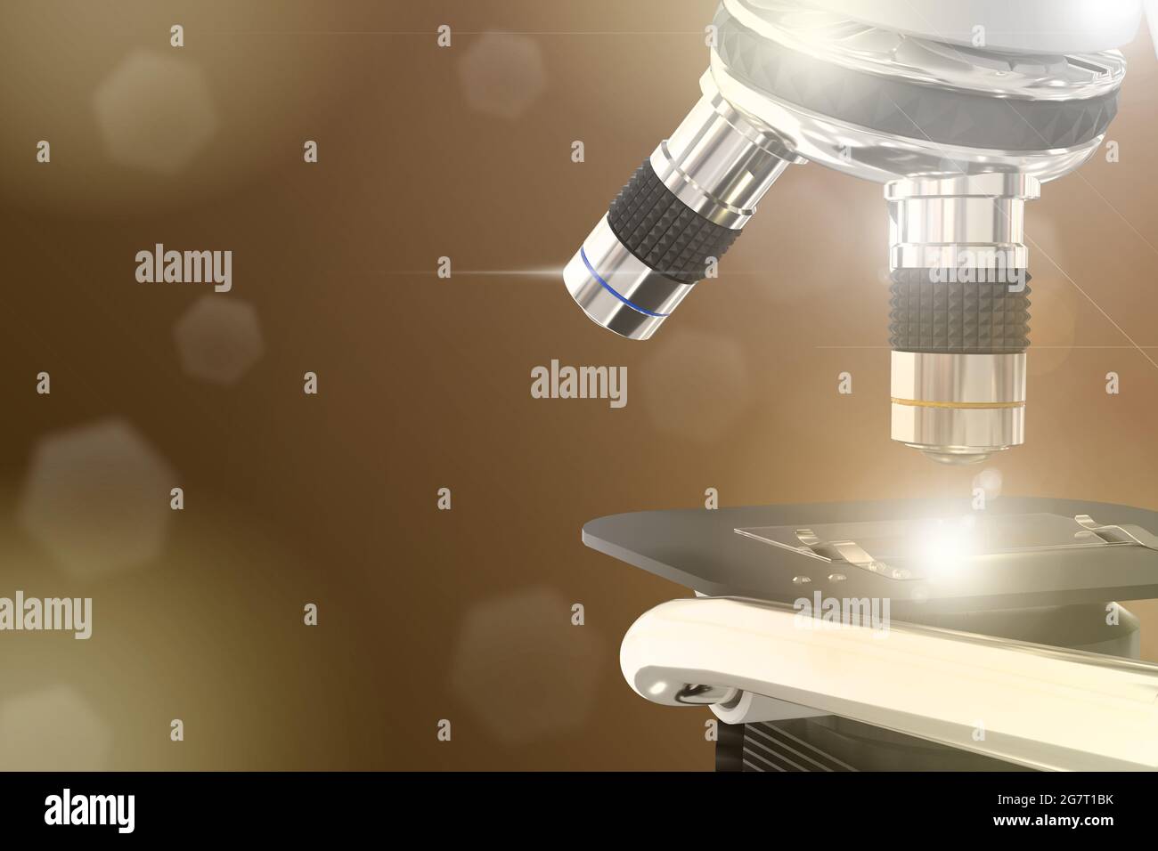 biochemistry work concept, object 3D illustration of lab modern ...