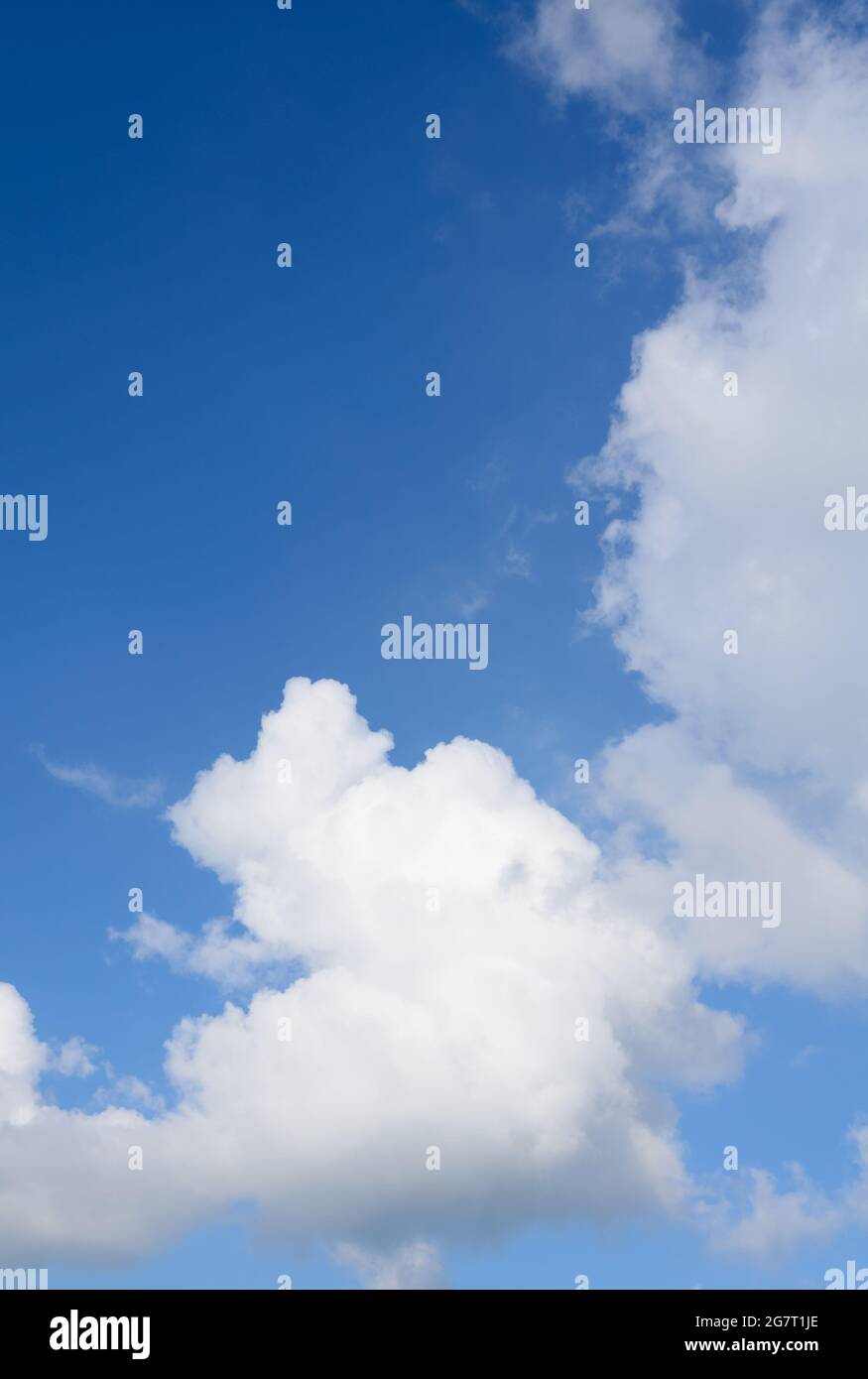 Cumulus clouds and blue sky, natural background or wallpaper Stock ...