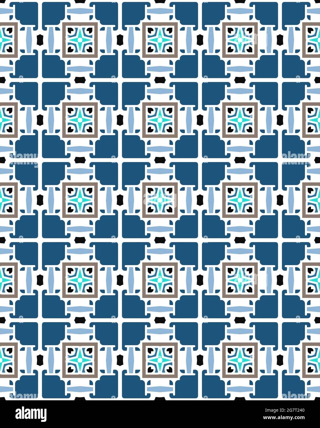 Seamless repeat pattern blue rectangles with lines and other elements ...