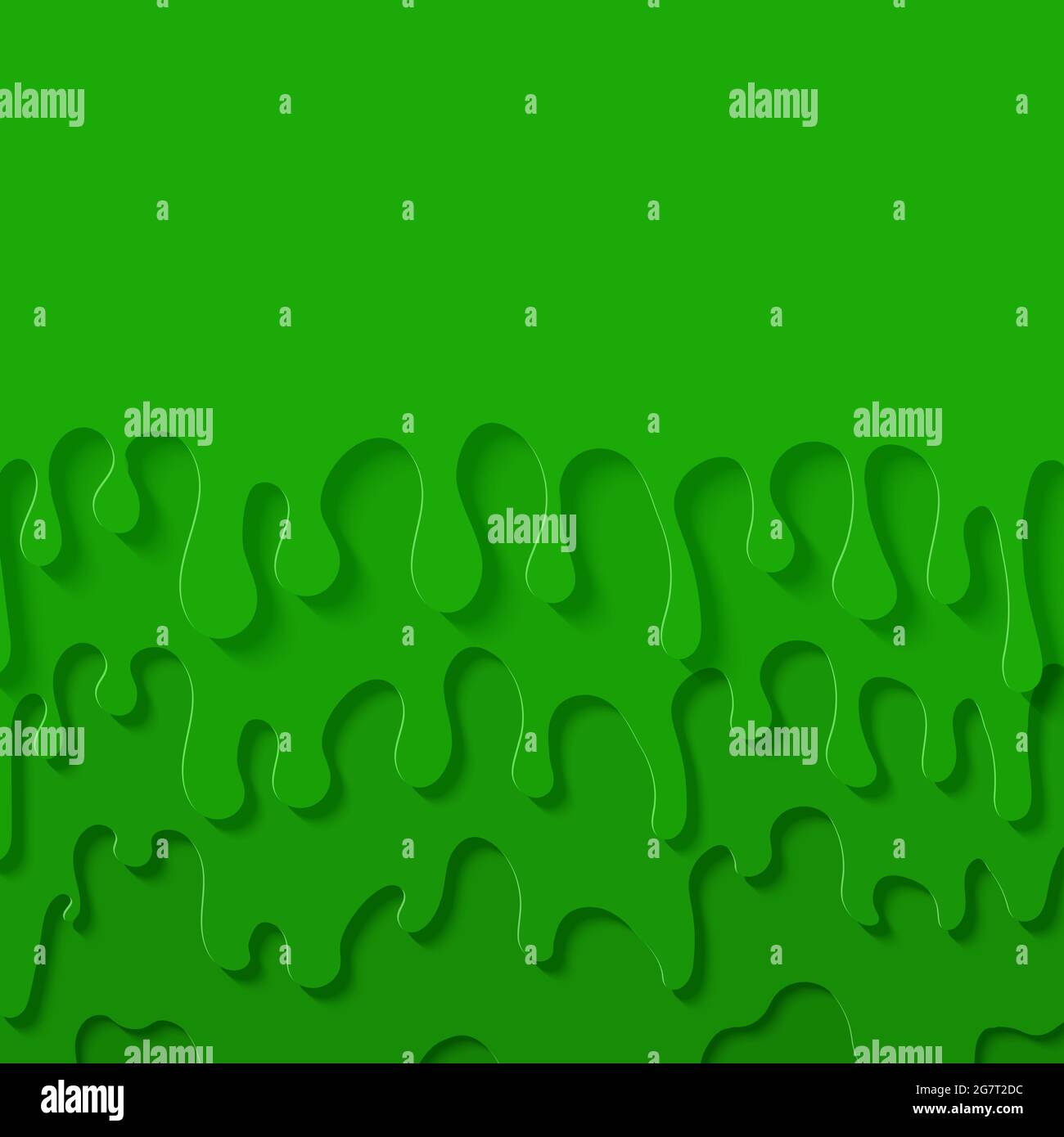 Green slime abstract background in paper cut style. Layers of flow down ...