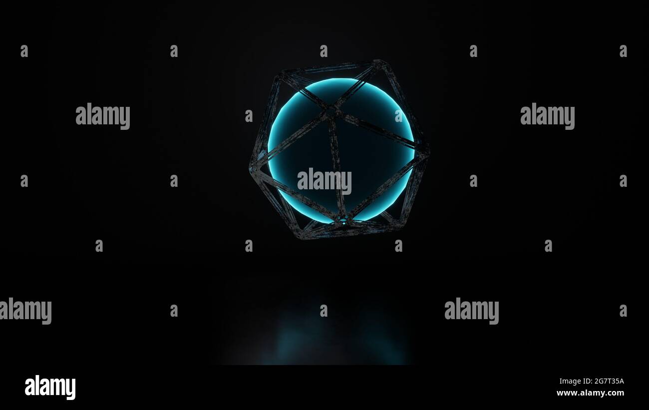 Shiny glowing blue sphere rotating hi-res stock photography and images ...