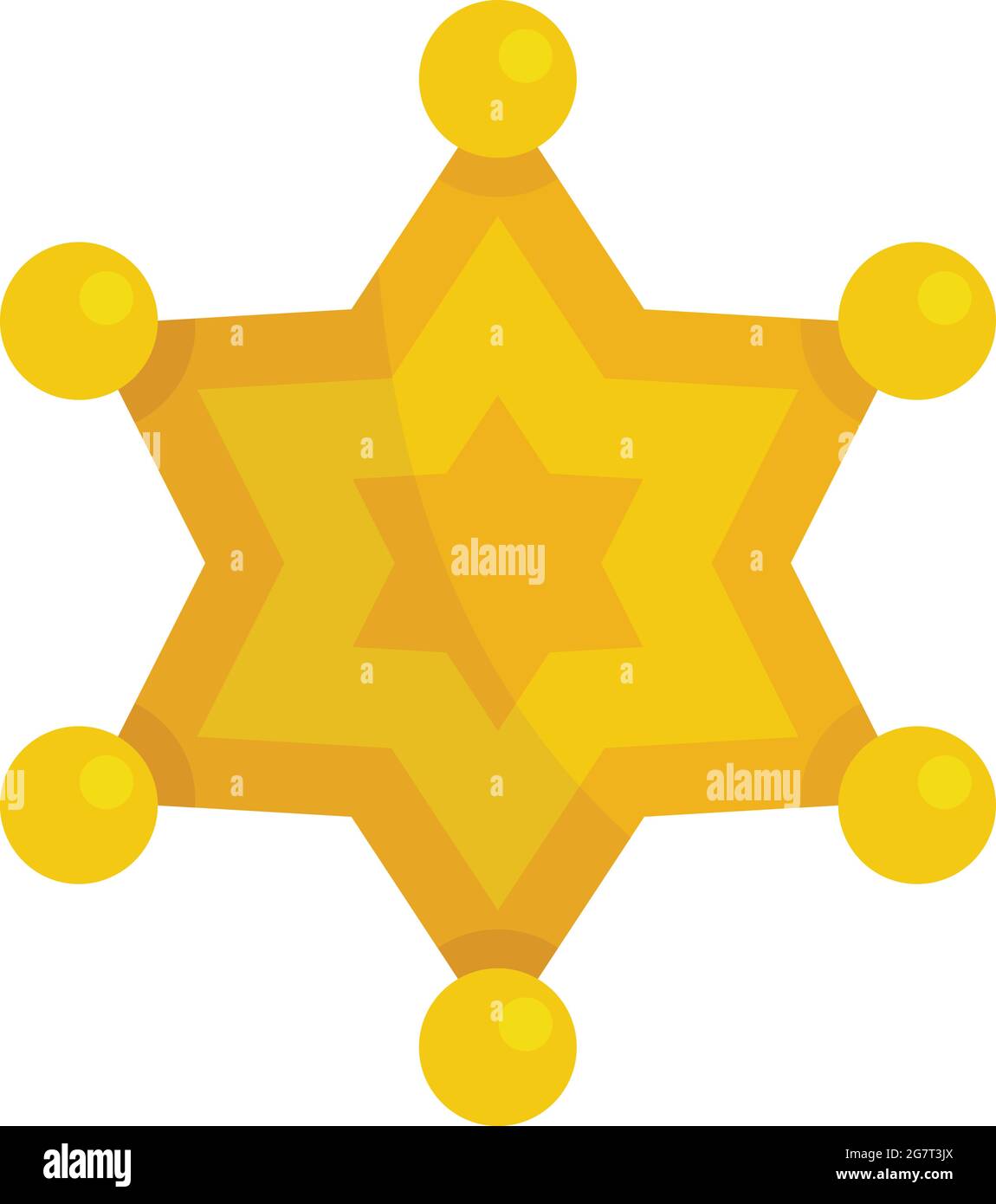 Sheriff star icon. Flat illustration of sheriff star vector icon ...