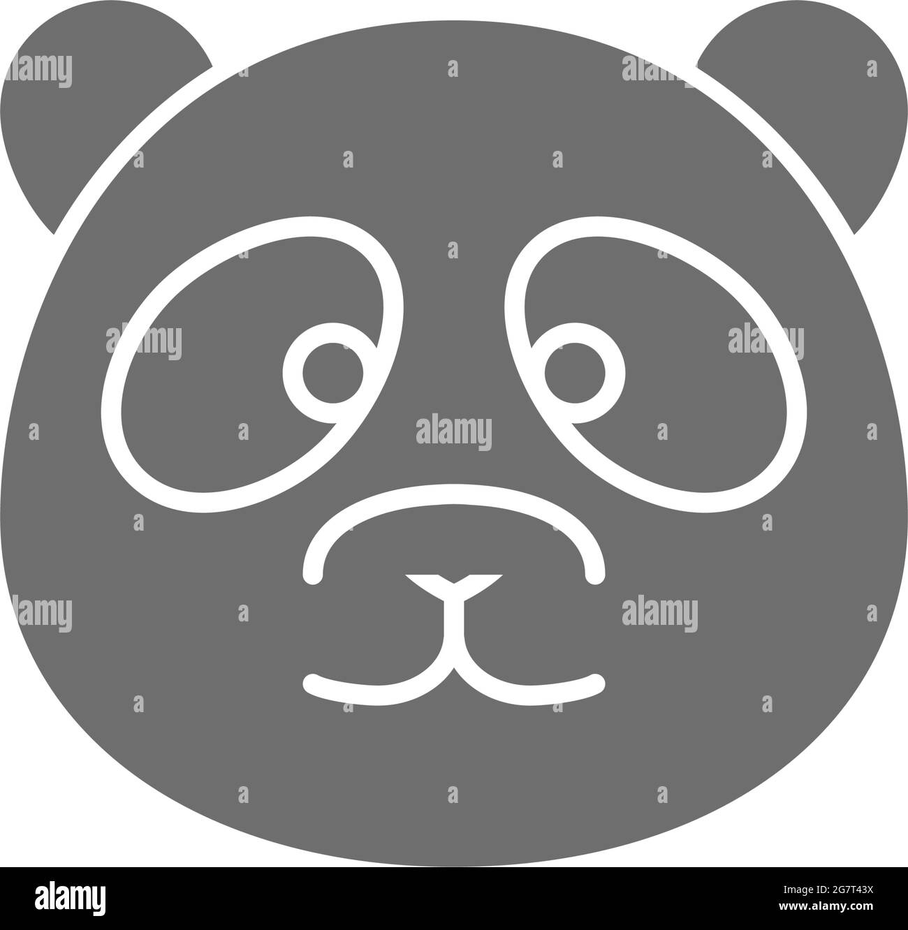 Vector panda, Chinese traditional animal grey icon Stock Vector Image ...