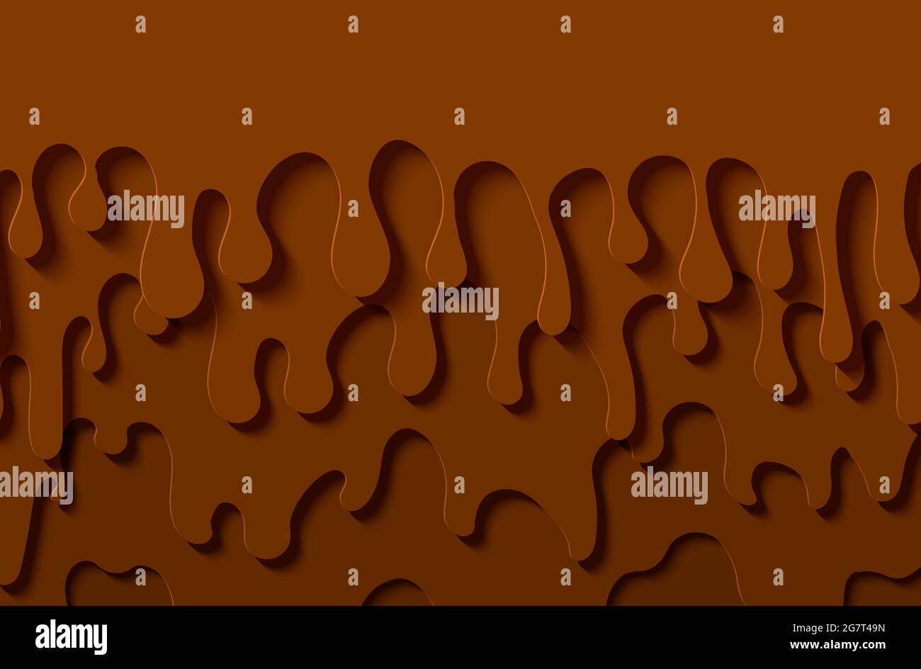 Brown abstract background in paper cut style. Layers of melted ...