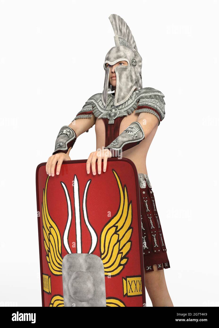 Praetorian guard in ancient Rome isolated on white background Stock ...