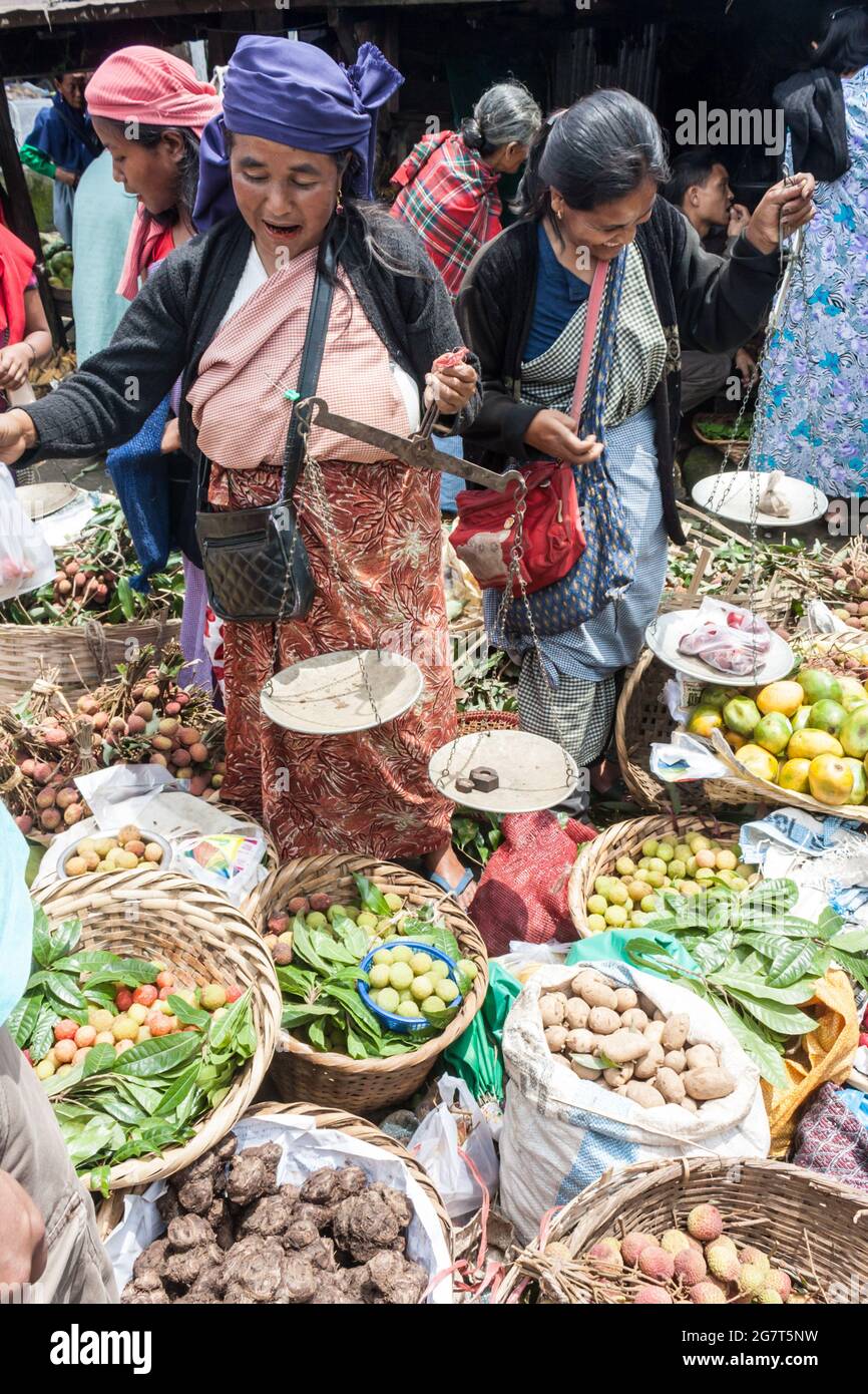 Street market in Shillong hill station in northeast India Stock Photo ...