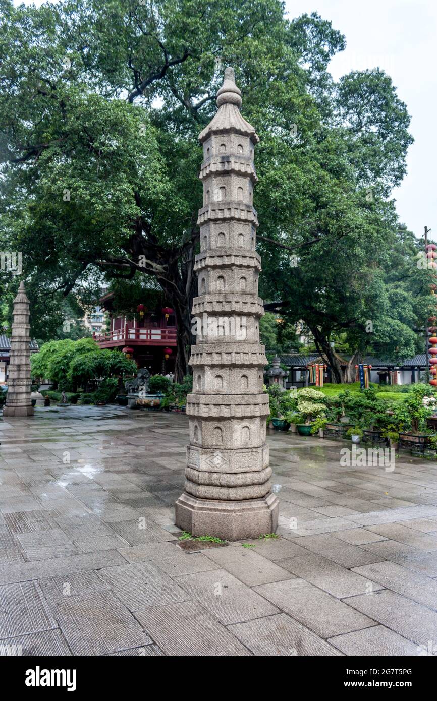 Traditional Chinese monument in Guangzhou, Hong Kong on the Pearl River ...