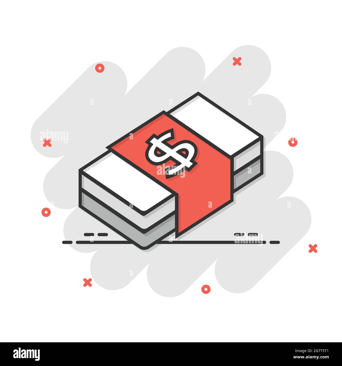 Money stack icon in comic style. Exchange cash cartoon vector ...