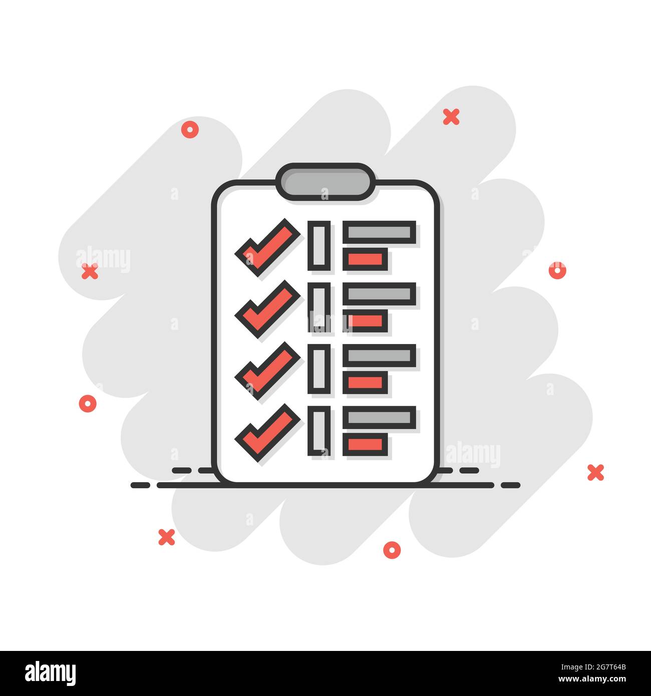 To do list icon in comic style. Document checklist cartoon vector ...