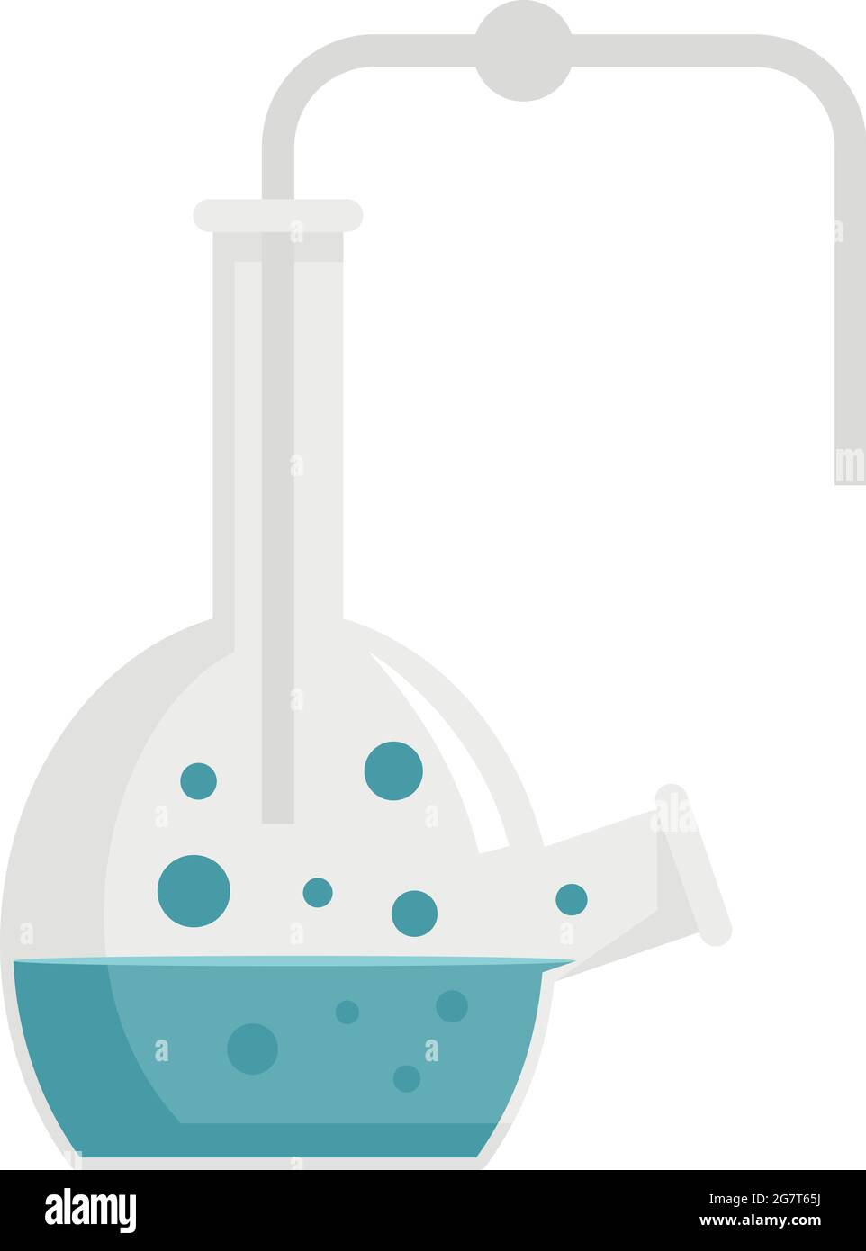 Glass pipe flask icon. Flat illustration of glass pipe flask vector ...