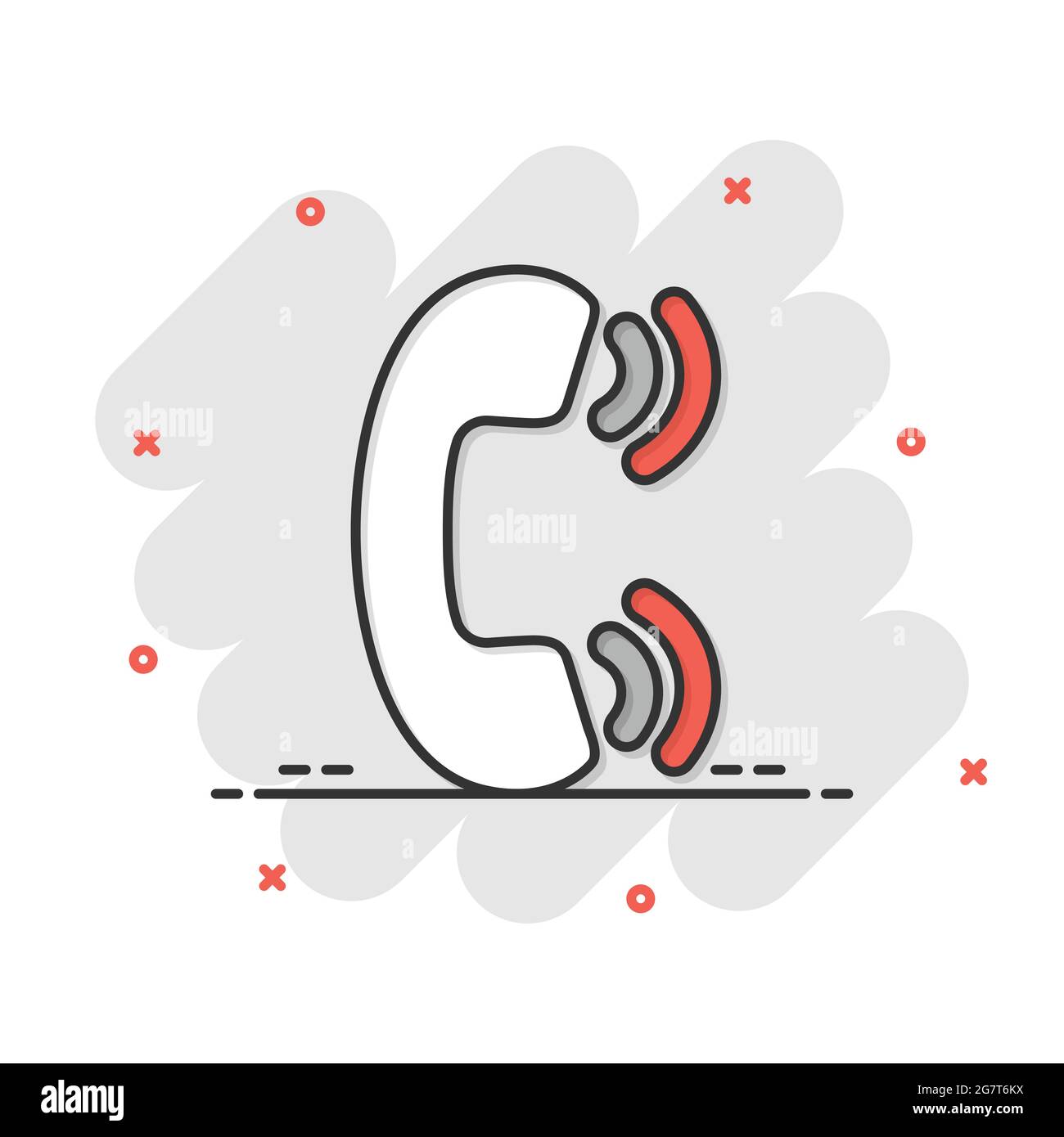 Mobile phone icon in comic style. Telephone talk cartoon vector ...