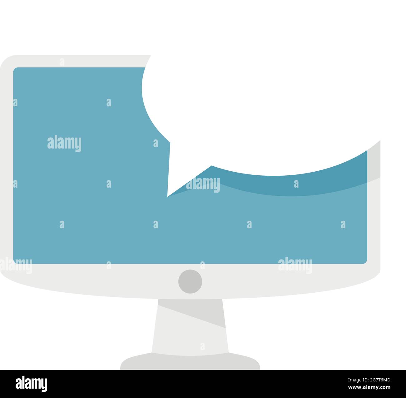 Monitor customer chat icon. Flat illustration of monitor customer chat ...