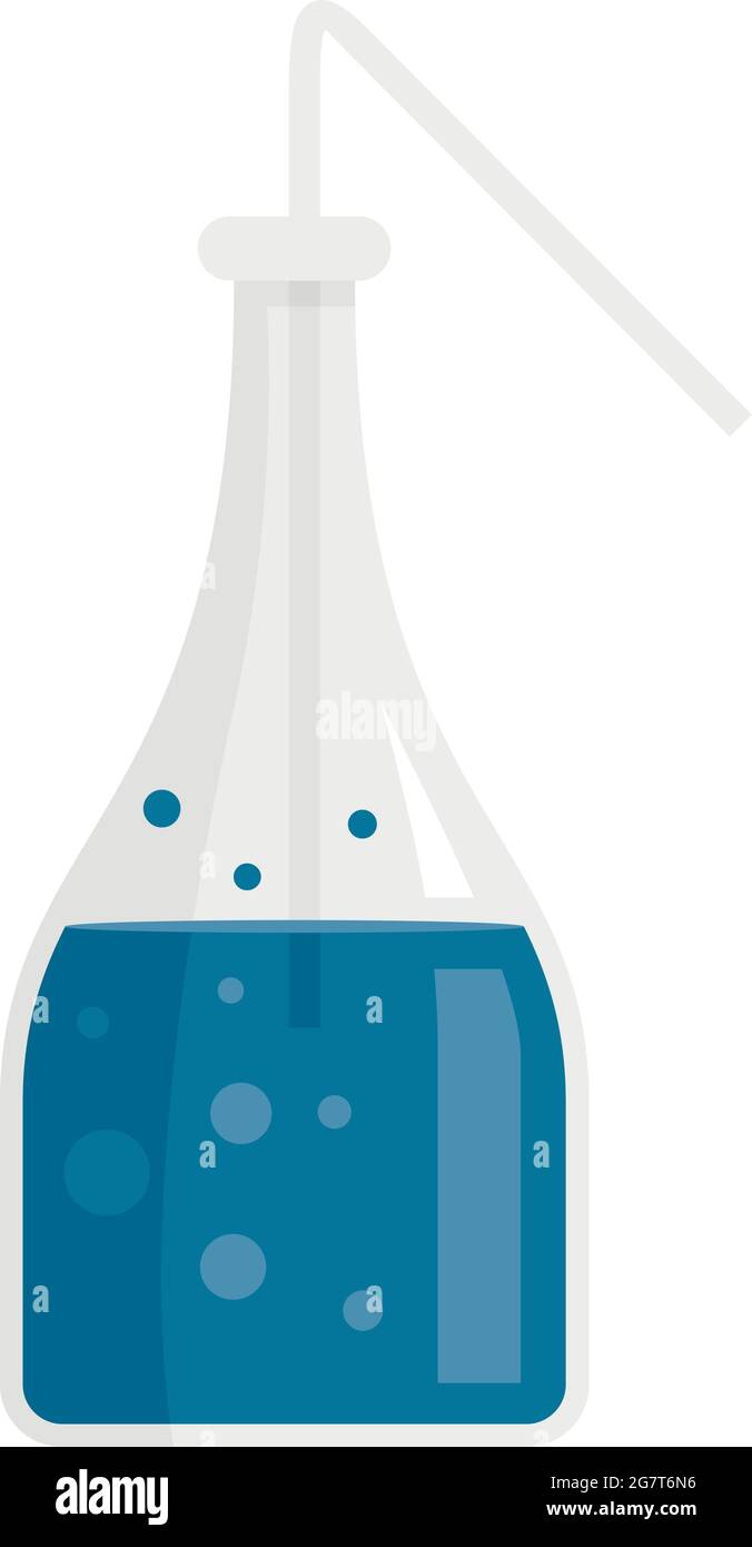 Boiling lab bottle icon. Flat illustration of boiling lab bottle vector ...