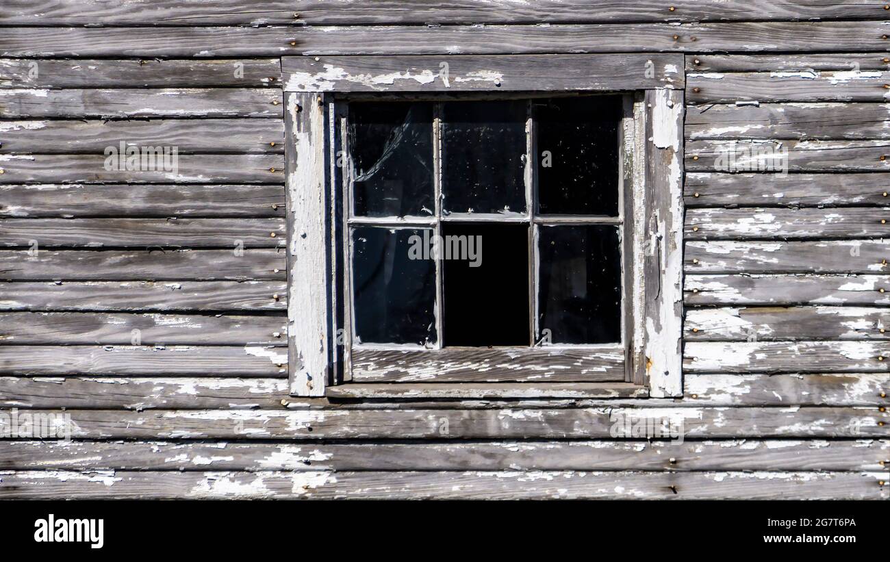 Rustic wooden wall with window background Stock Photo - Alamy