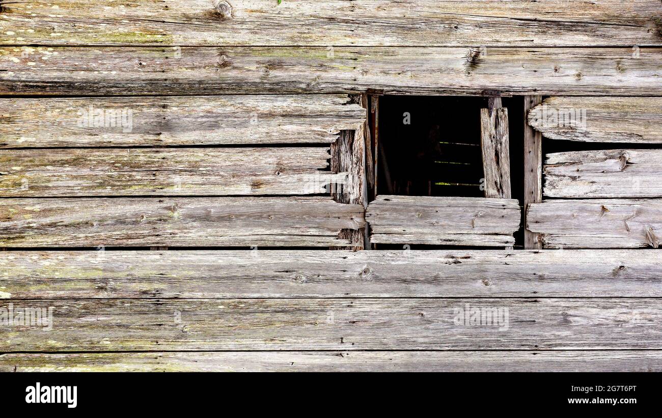Rustic wooden wall with window background Stock Photo - Alamy