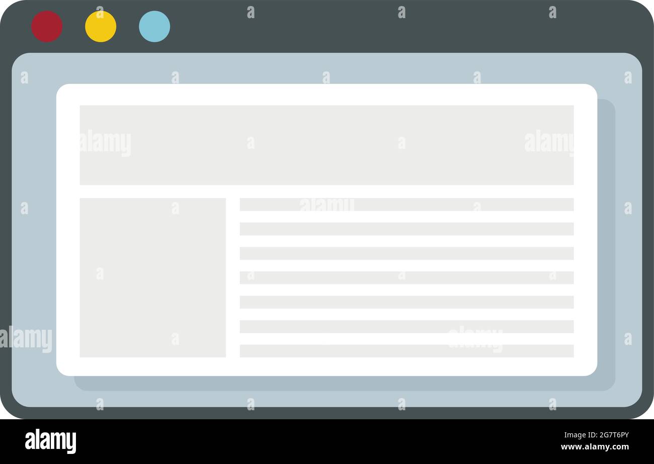 Web page icon. Flat illustration of web page vector icon isolated on white background Stock ...