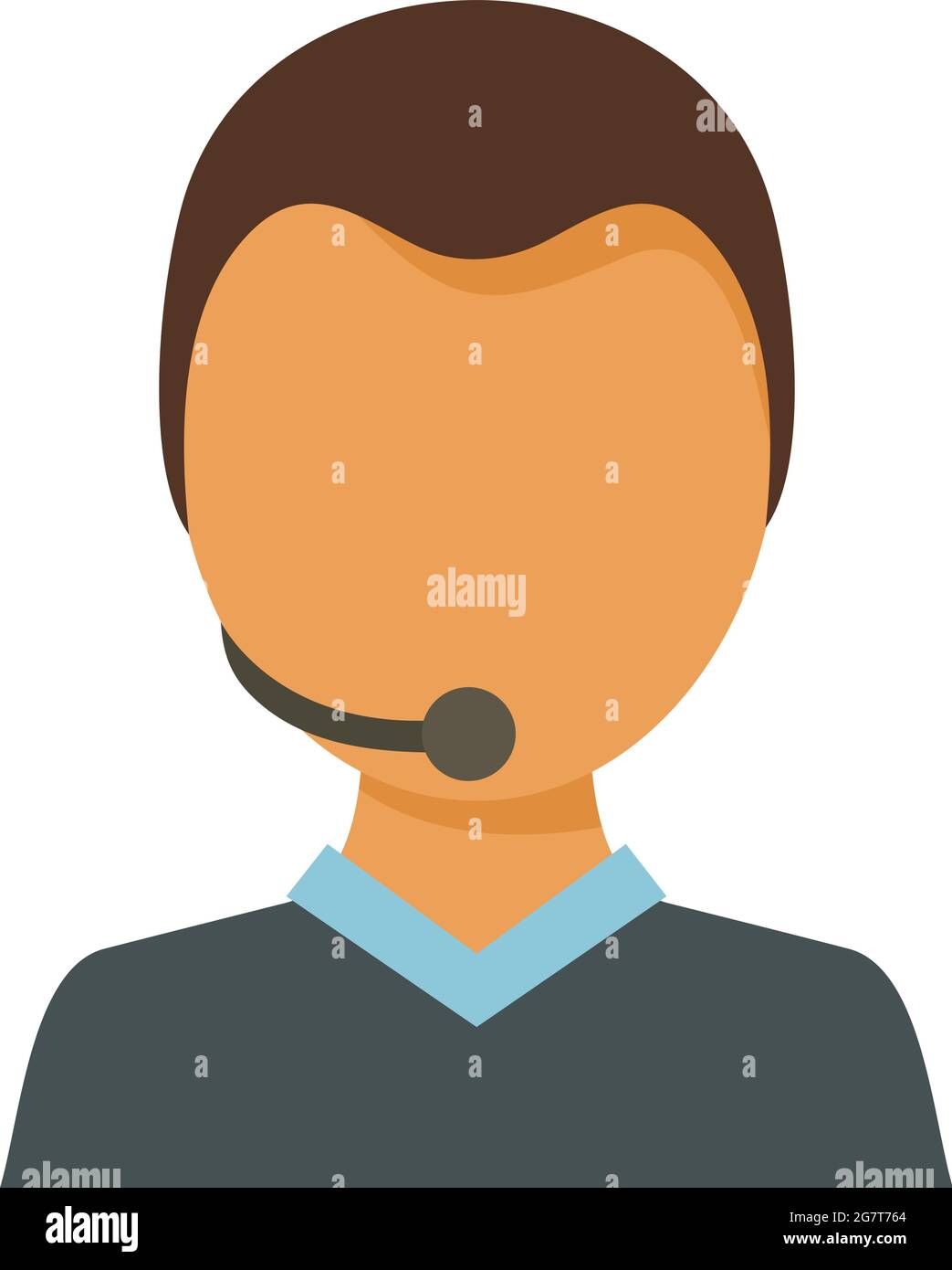 Customer man support icon. Flat illustration of customer man support ...