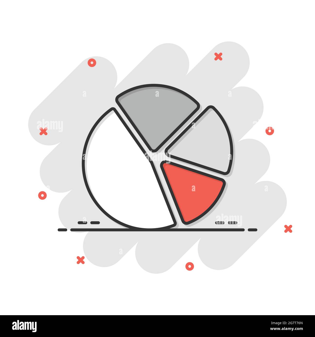 Chart icon in comic style. Diagram cartoon vector illustration on white ...