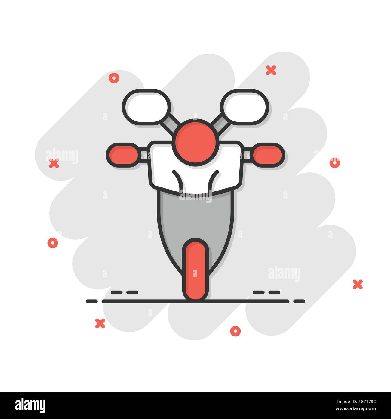 Motorbike icon in comic style. Scooter cartoon vector illustration on ...