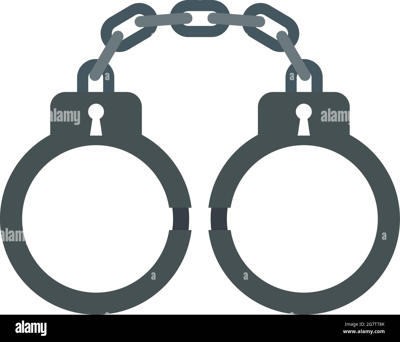 Handcuffs icon. Flat illustration of handcuffs vector icon isolated on ...