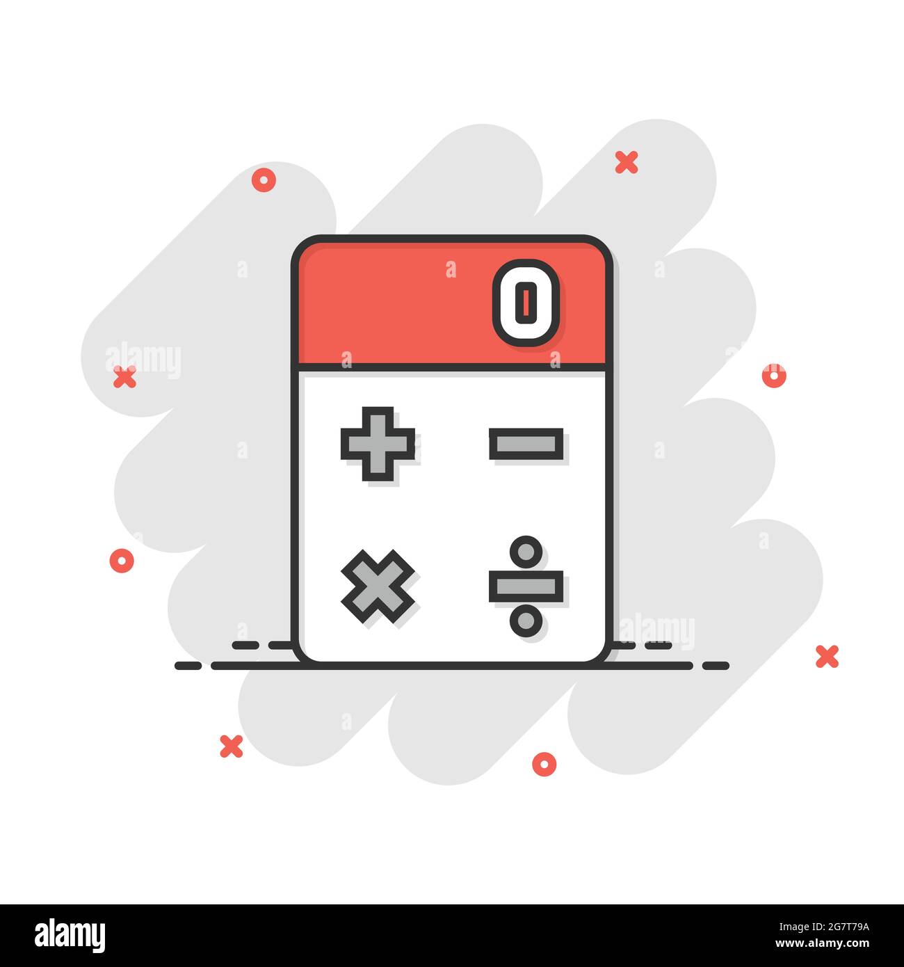 Calculator icon in comic style. Calculate cartoon vector illustration ...