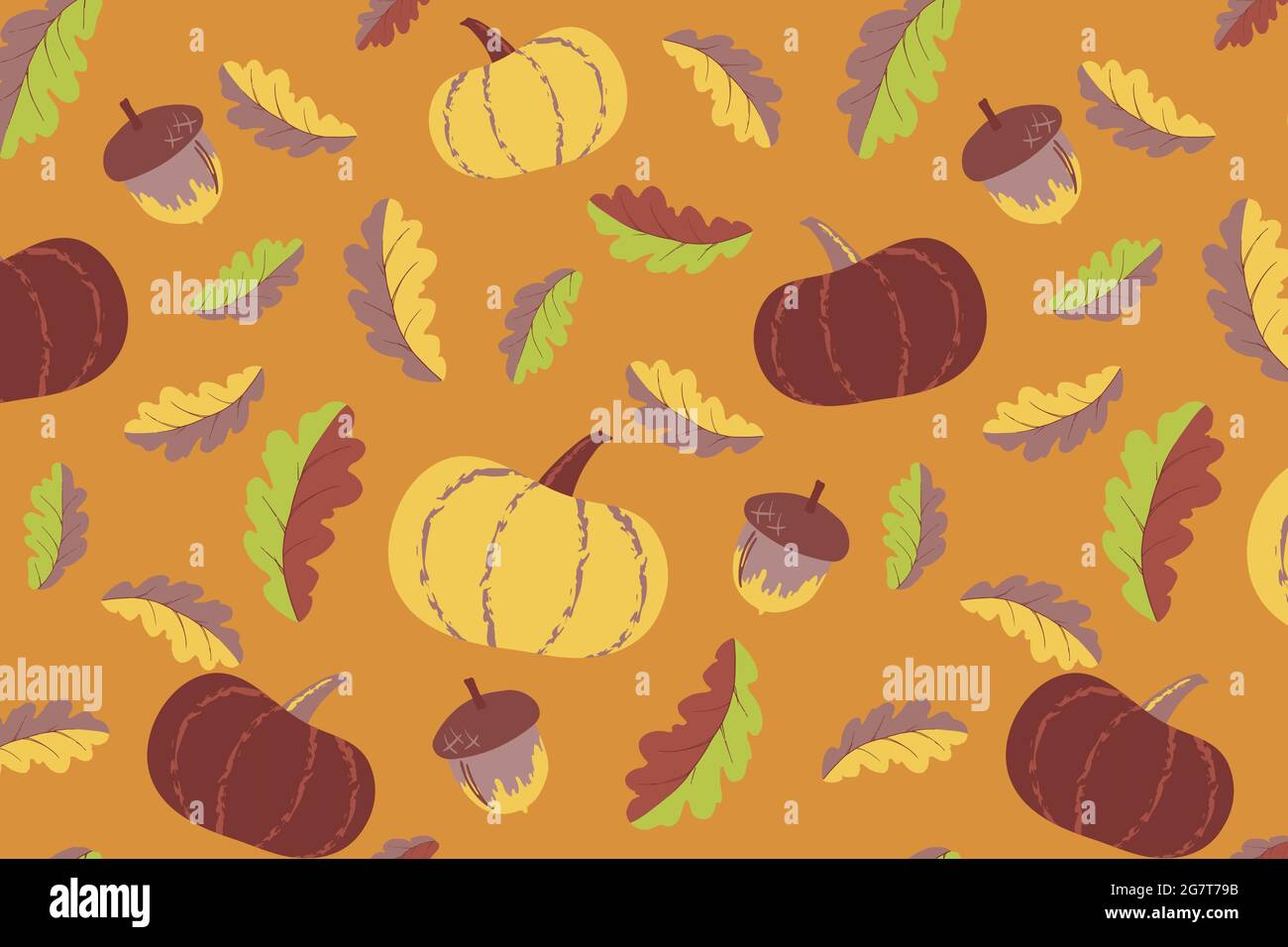 Autumn seamless pumpkin pattern Stock Vector Images - Alamy