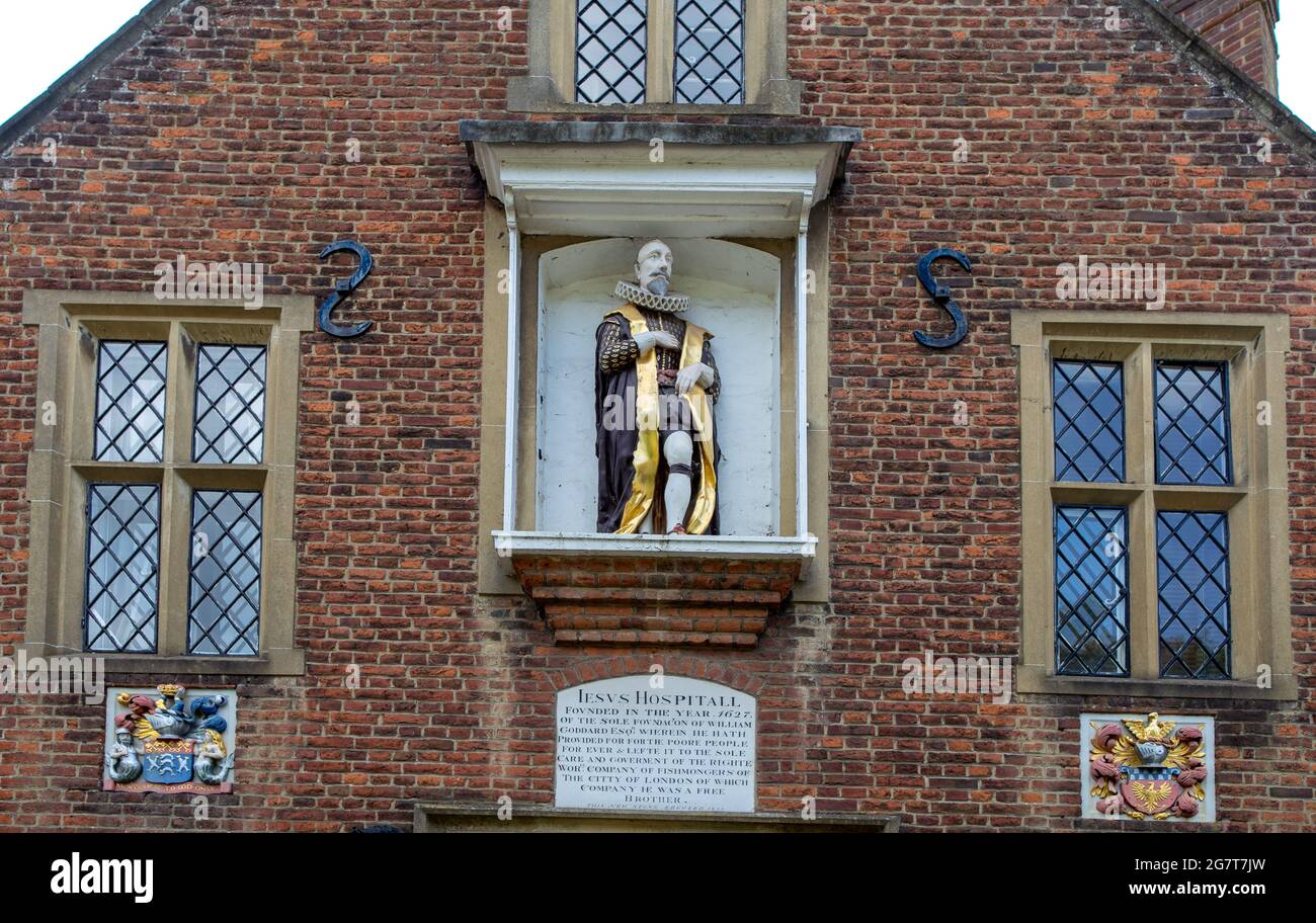 Statue Of William Goddard outsideThe Jesus Hospital Alms Houses Bray ...