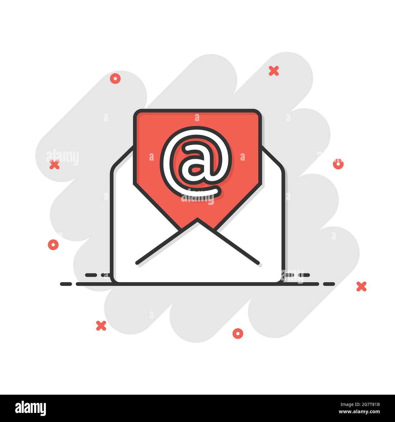 Email message icon in comic style. Mail document cartoon vector ...