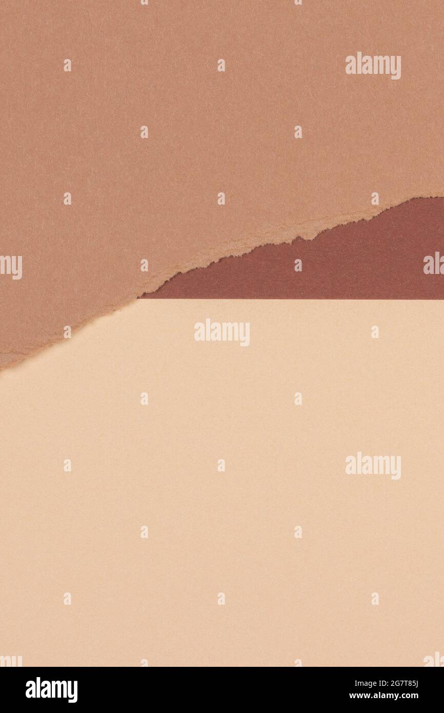 Torn grunge ripped beige brown geometric paper background. Colorful ...