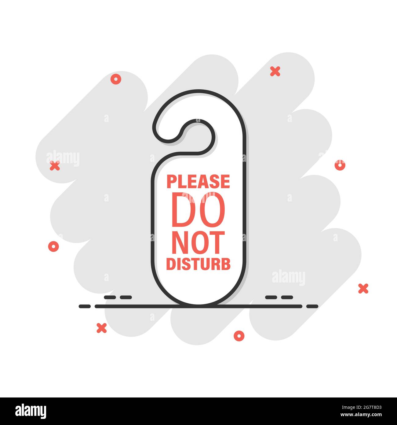 Do not disturb hotel sign icon in comic style. Inn cartoon vector ...