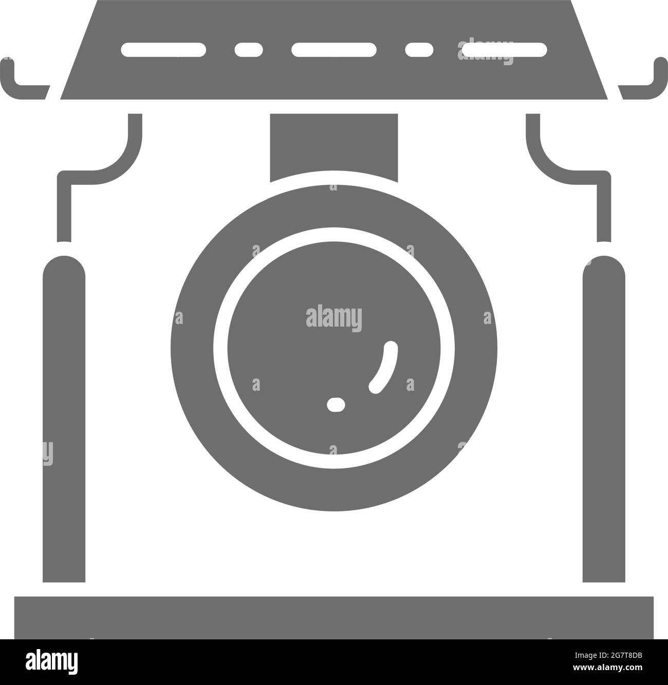 Vector Chinese gong, asian musical instrument grey icon. Symbol and ...