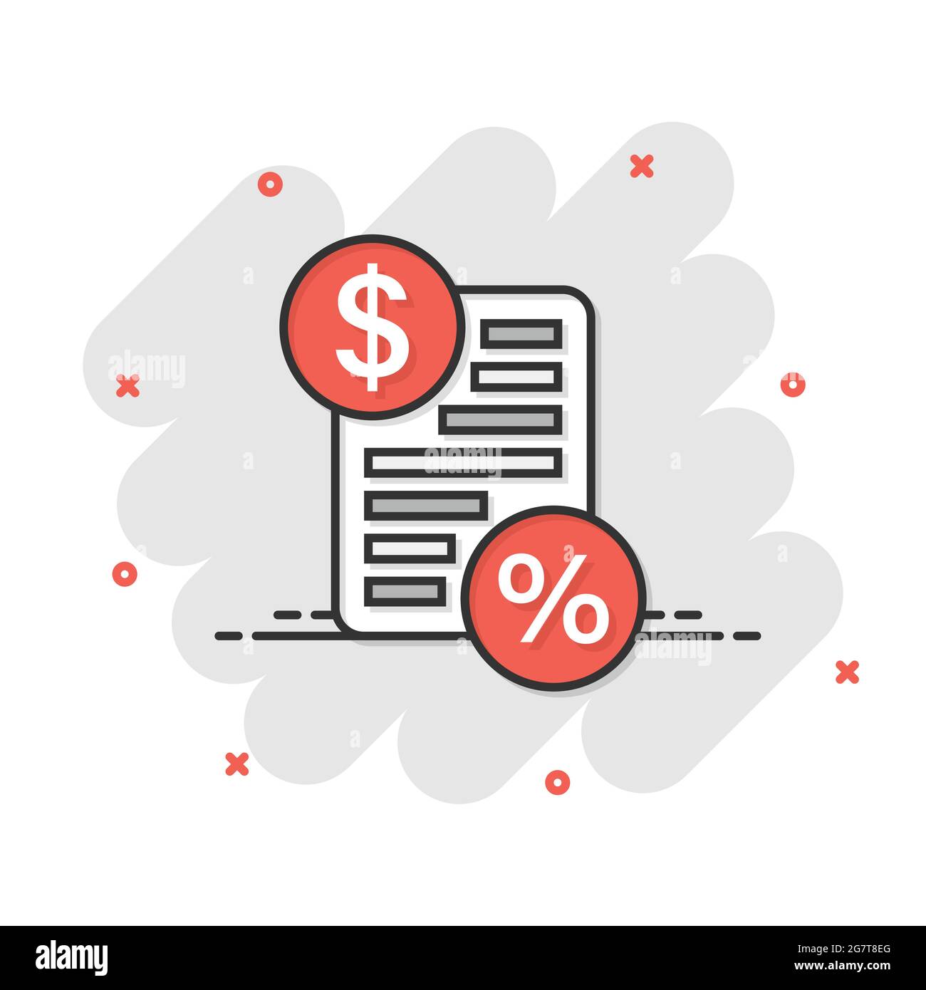 Tax payment icon in comic style. Budget invoice cartoon vector ...