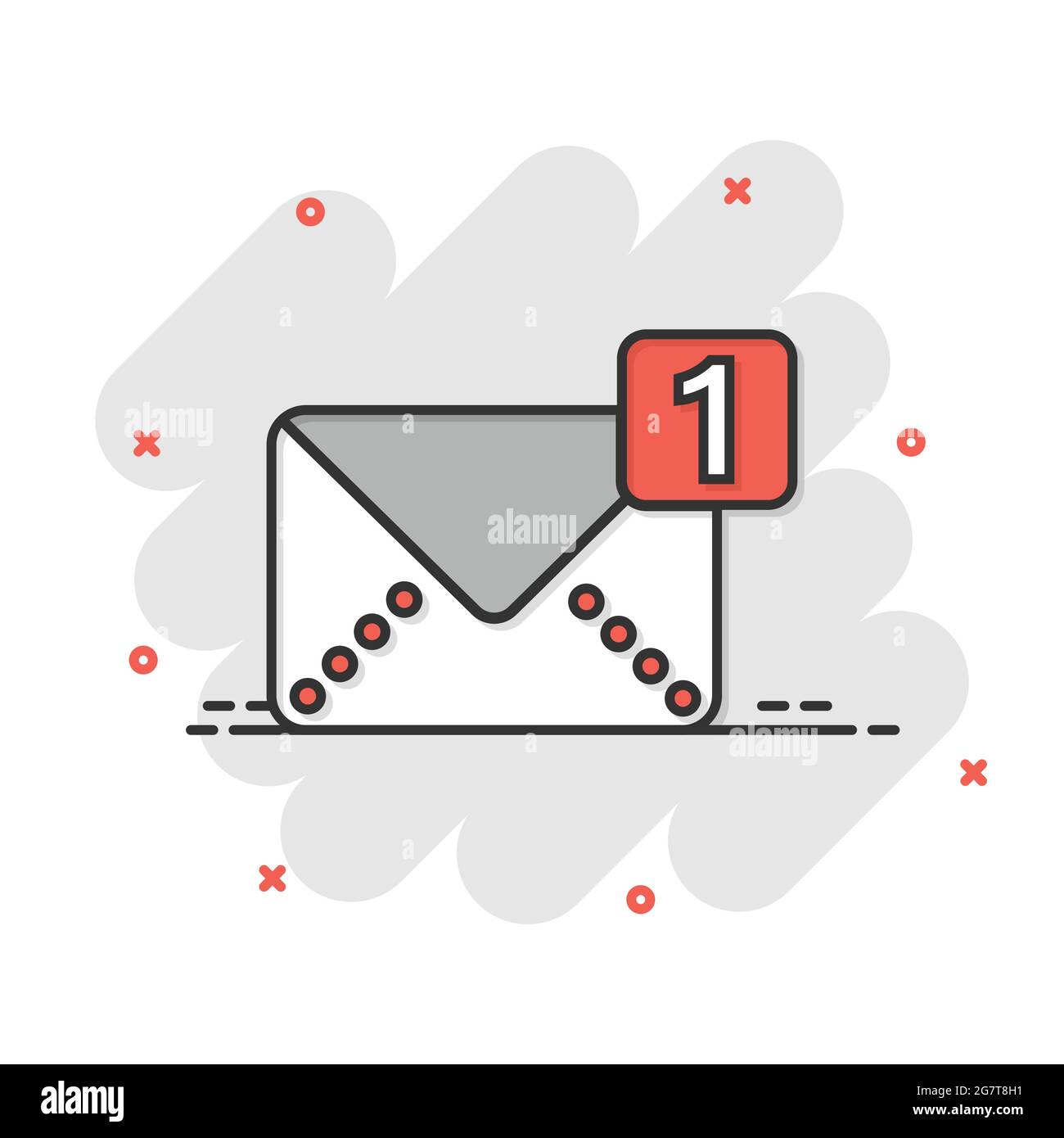 Email message icon in comic style. Mail document cartoon vector ...