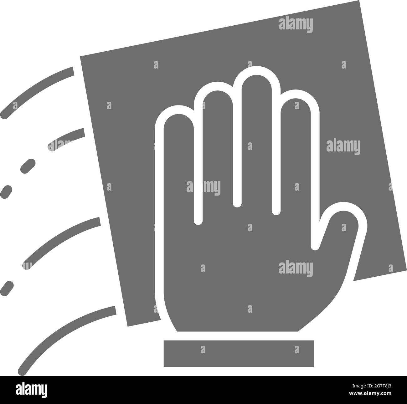 Hand with a rag, cleaning grey icon Stock Vector Image & Art - Alamy