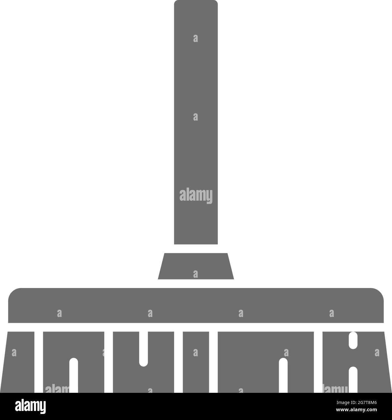 Broom, professional besom grey icon. Isolated on white background Stock ...